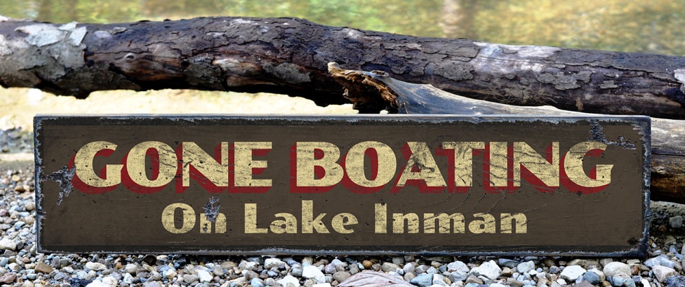Custom Gone Boating Lake House Sign - Rustic Hand Made Vintage Wooden ...