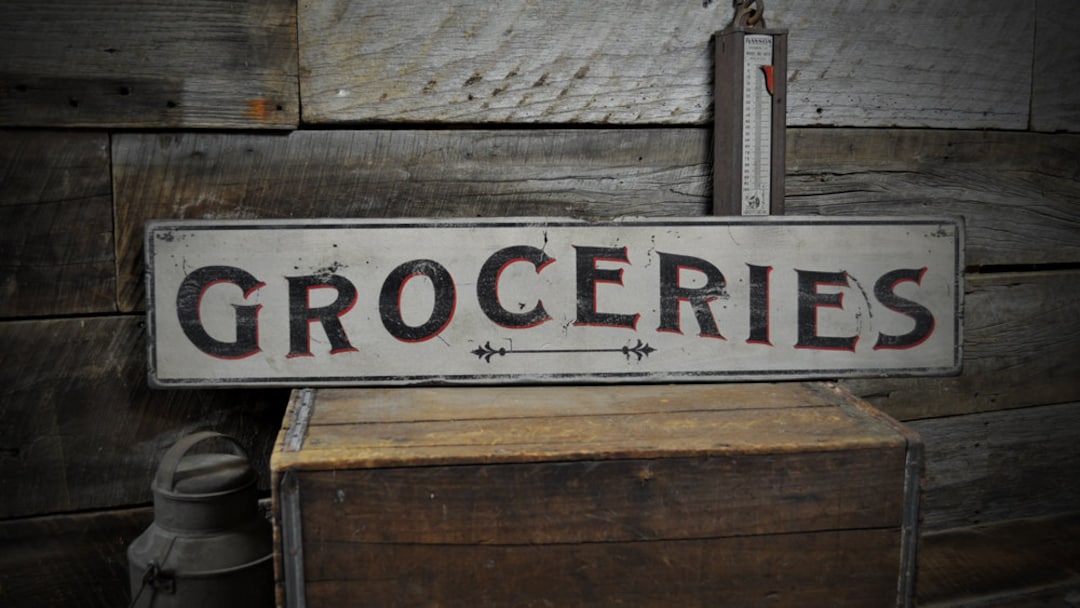 Primitive Groceries Sign, Kitchen Sign, Kitchen Decor, Wood Grocery ...