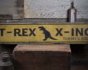 T Rex Crossing Sign | Etsy