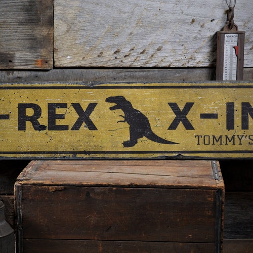 T-rex Crossing Wood Sign Kid Room Sign Kid Room Decor Kid - Etsy