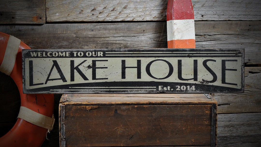 Custom Welcome Lake House Sign, Lake Sign Gifts, Wooden Lake Signs ...