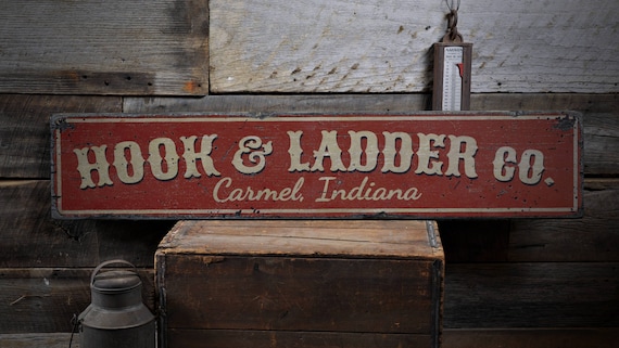 Hook and Ladder Sign Custom Firehouse Sign Fireman Gift - Etsy