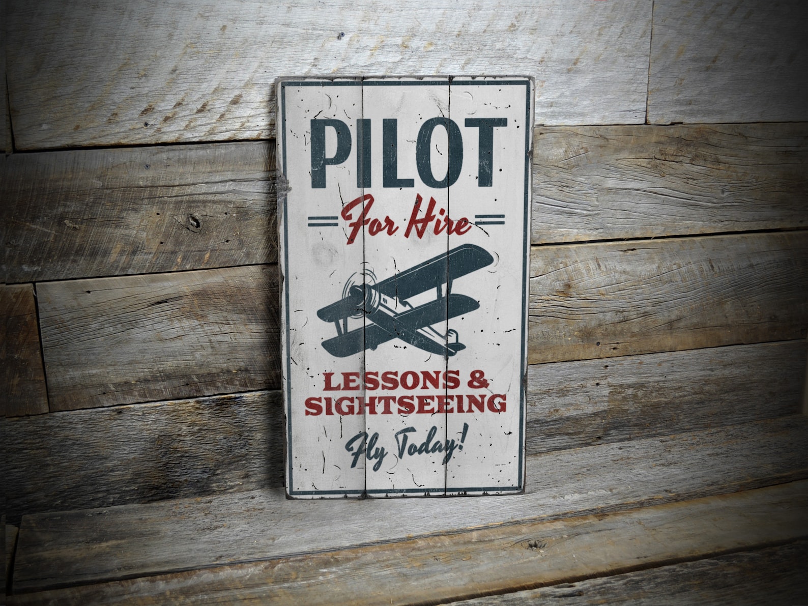 Pilot for Hire Sign, Old Pilot Ad Sign, Wooden Pilot Decor, Aviation ...