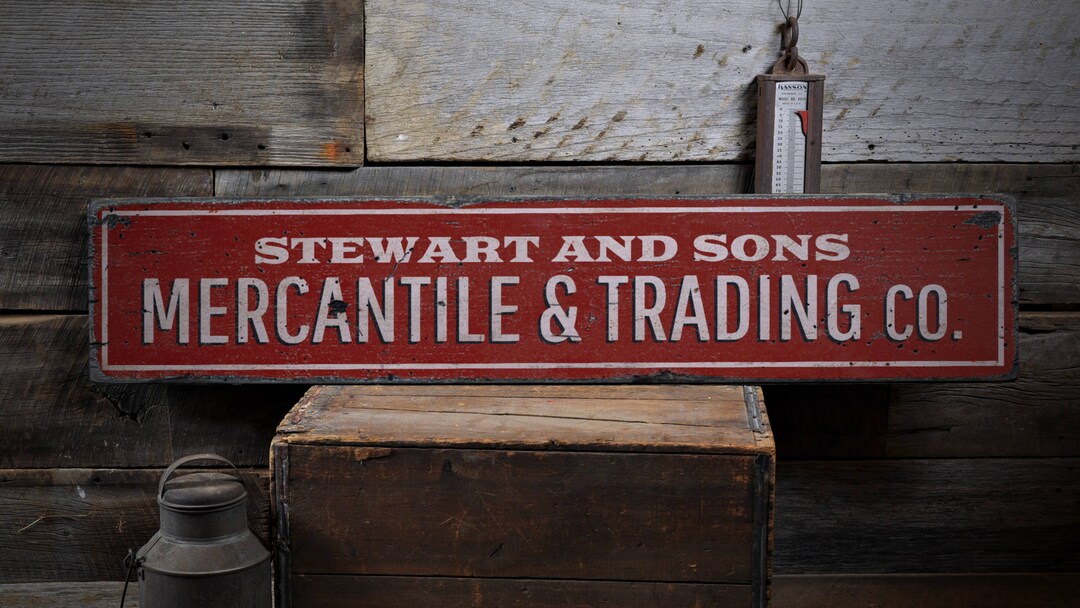 Trading Co Sign, Mercantile Decor, Mercantile Sign, Custom Store Sign ...