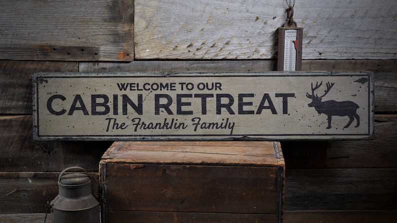 Cabin Retreat Sign Wood Cabin Decor Welcome Cabin Sign - Etsy