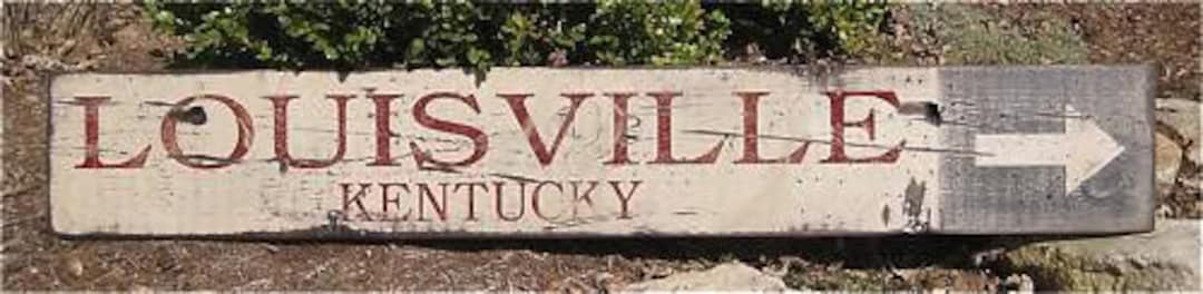Louisville, Kentucky Directional Wood Sign, Custom City Decorations ...