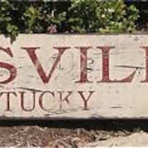 Louisville, Kentucky Directional Wood Sign, Custom City Decorations ...