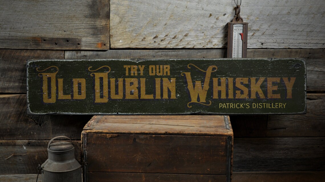 Try Our Old Dublin Whiskey Wood Sign Personalized Distillery | Etsy