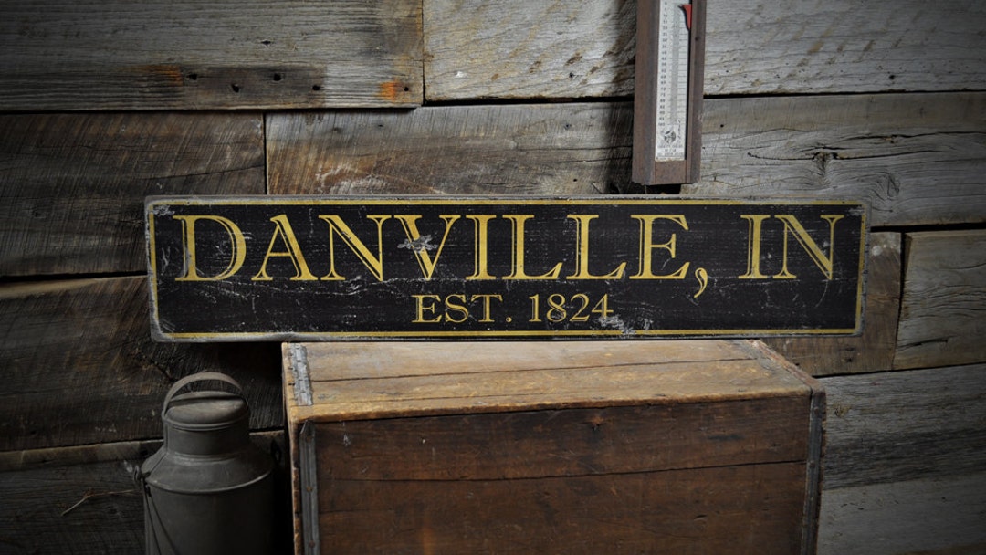 Custom City State Est. Date Sign - Primitive Rustic Hand Made Vintage ...