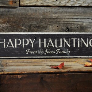 Happy Haunting Sign, Haunted House Sign, Halloween Sign, Sign for ...