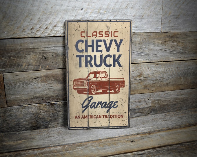 Chevy Truck Sign Chevrolet Truck Signs Motor Oil Gas Station Mancave ...
