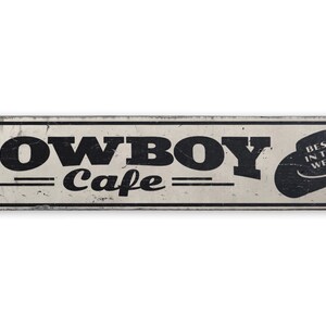 Cowboy Cafe Sign, Vintage Cafe Sign, Western Wall Decor, Wild West ...