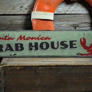 Crab Wood Sign, Personalized Beach Location Seafood House Sign ...