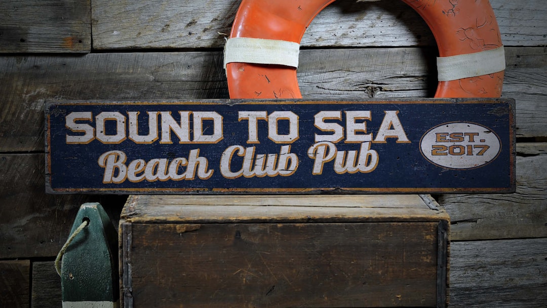 Beach Club Sign, Beach House Name Sign, Beach House Decor, Rustic Beach ...