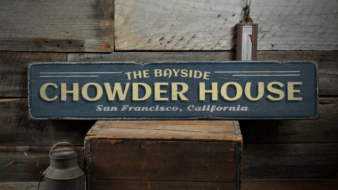 Chowder House Sign, Seafood Decor, Seafood Restaurant, Vintage Seafood ...