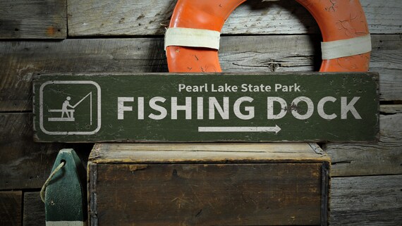 Park Fishing Sign Wooden Fishing Sign Fisher Gift Lodge | Etsy