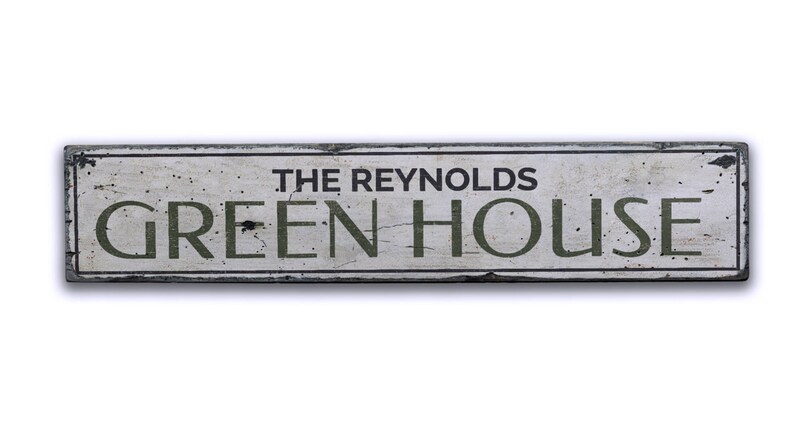 Green House Sign Wood Family Garden Sign Green House Decor - Etsy
