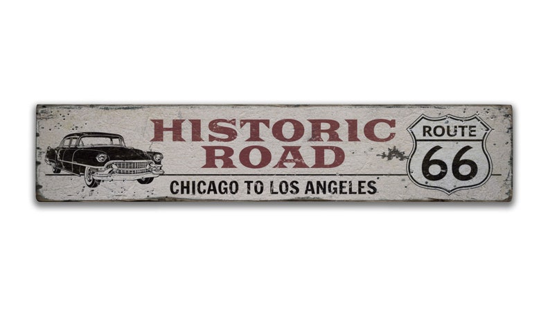 Historic Route 66 Sign Route 66 Wood Sign Wood Garage Sign - Etsy