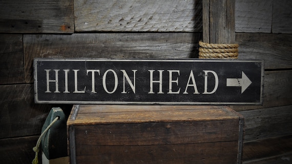 Custom Primitive Hilton Head Sign Rustic Hand Made Vintage | Etsy