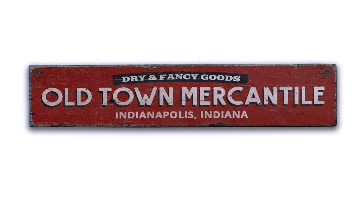 Old Town Mercantile Sign, Wood Mercantile Decor, Custom Dry Goods Sign ...