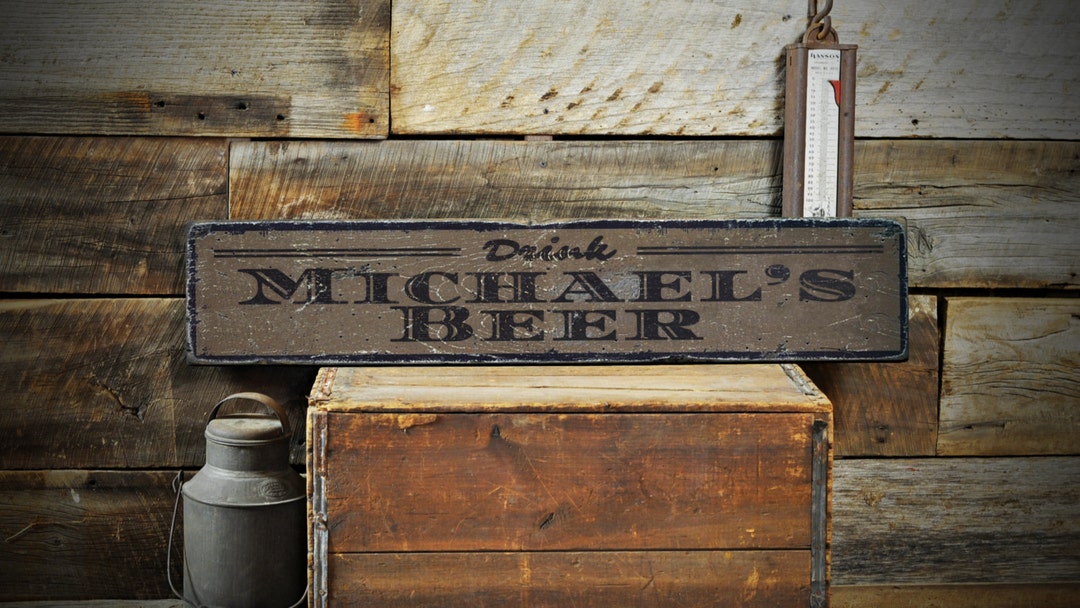 Custom Original Brewed Beer Sign - Rustic Hand Made Vintage Wooden Sign ...
