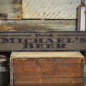 Custom Original Brewed Beer Sign - Rustic Hand Made Vintage Wooden Sign ...