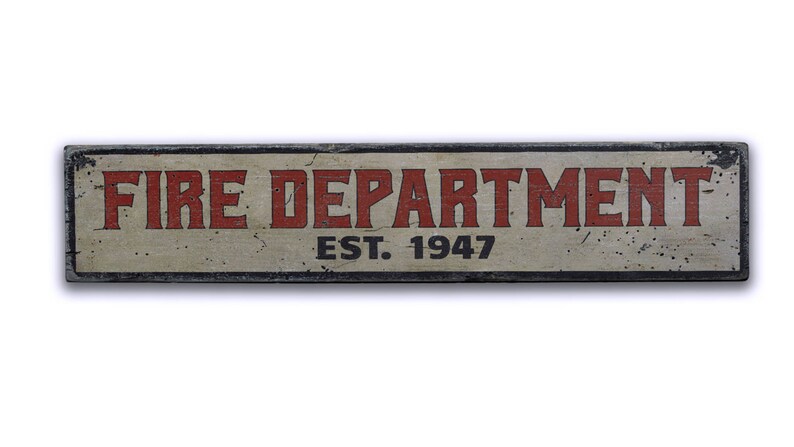 Fire Department Sign Custom Fireman Sign Firehouse Est Sign | Etsy