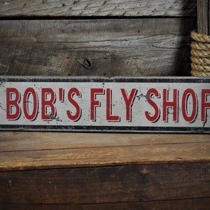 Custom Fishing Fly Shop Sign, Fly Shop, Custom Fishing Decorations ...