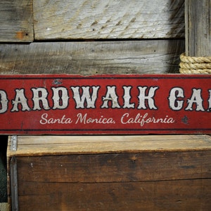 Boardwalk Cafe Wood Sign, Personalized Beach Location Sign, Distressed ...