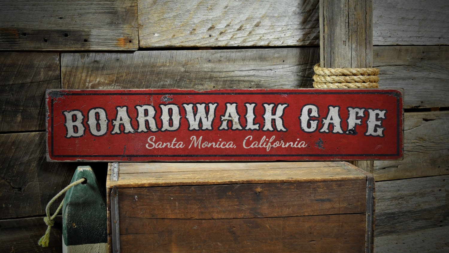 Boardwalk Cafe Wood Sign Personalized Beach Location Sign | Etsy