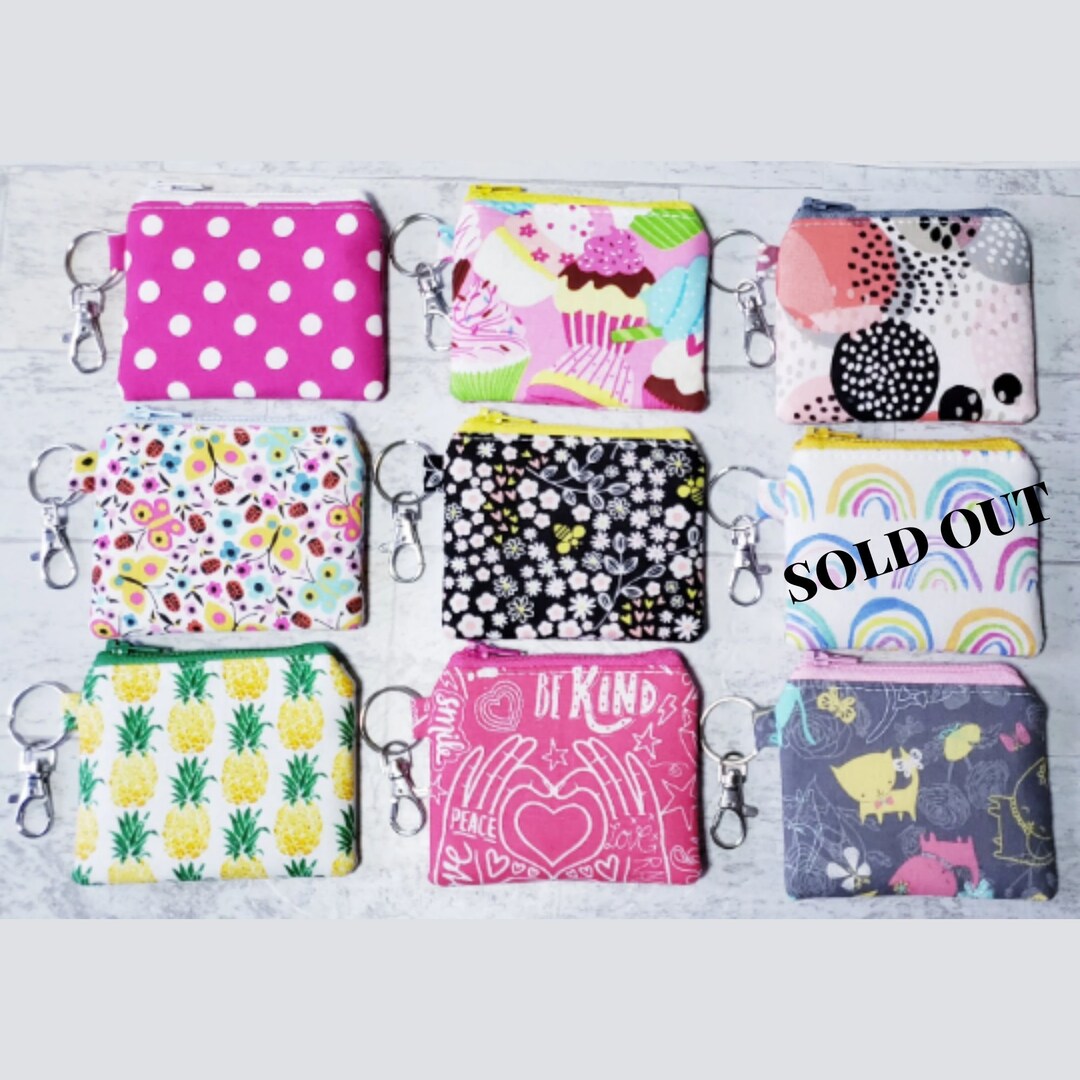 Mini Zipper Key Ring Pouches, Be Kind Cash Pouch, Pineapple Coin Purse ...