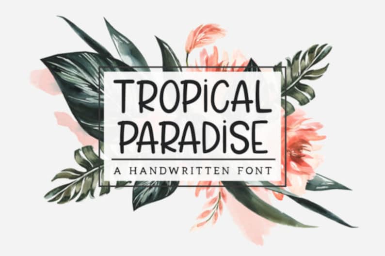 Tropical Paradise Font, Modern Font, Fancy Font, Canva Font, Instagram ...