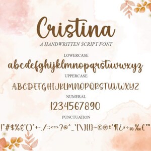 Cristina Font, Handwritten Font, Cricut Font, Casual Font, Modern Font ...