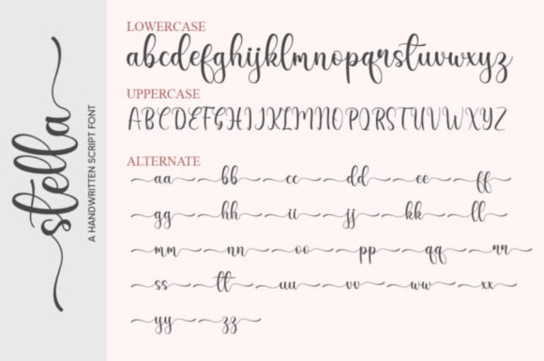 Stella Font, Handwritten Font, Cricut Font, Casual Font, Modern Font ...