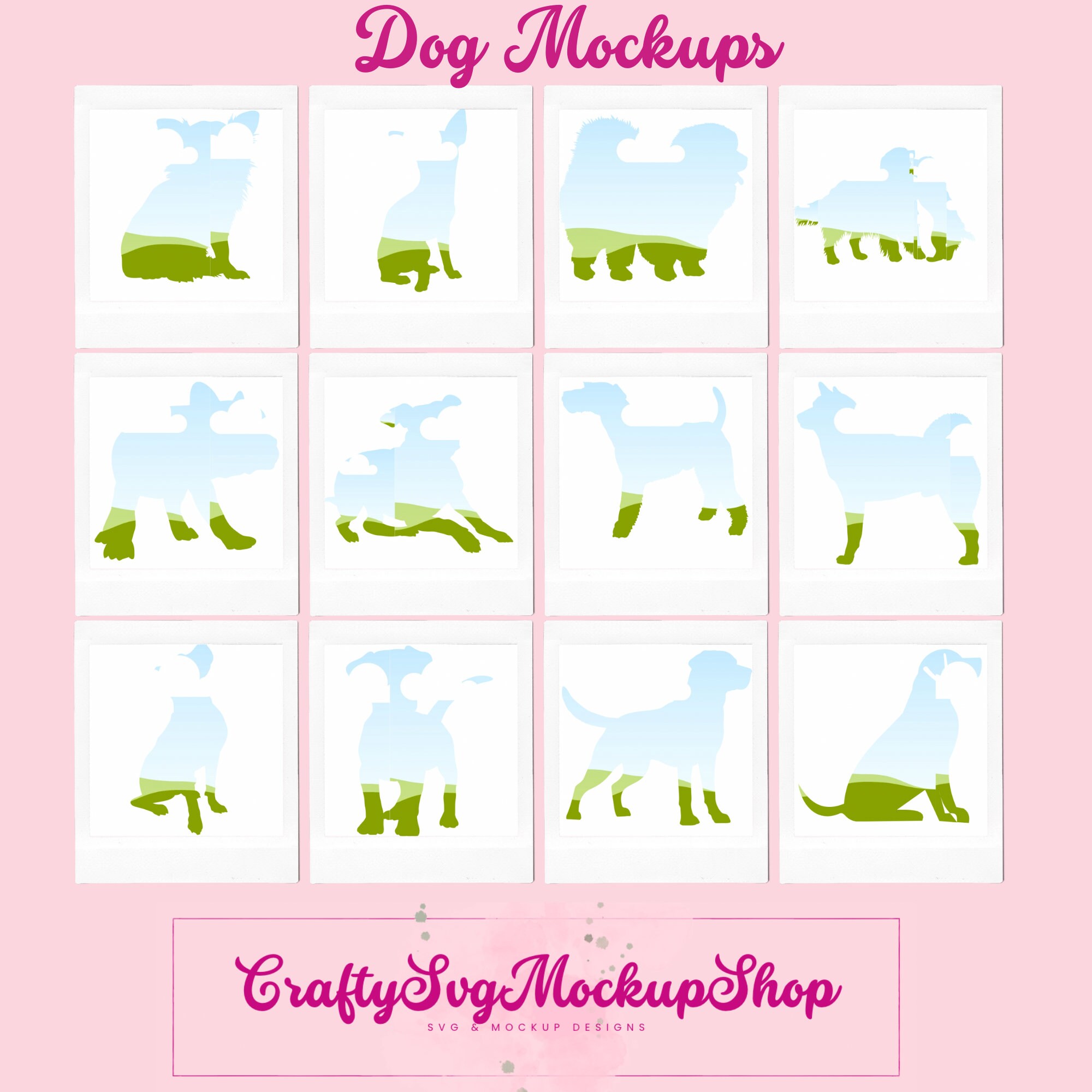 Bundle of 16 Dog Mockups Mock Ups Canva Templates Mockup Bundle Insert ...