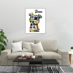 Dog Photo Collage Template, Printable Dog Poster, Editable Dog Shape ...