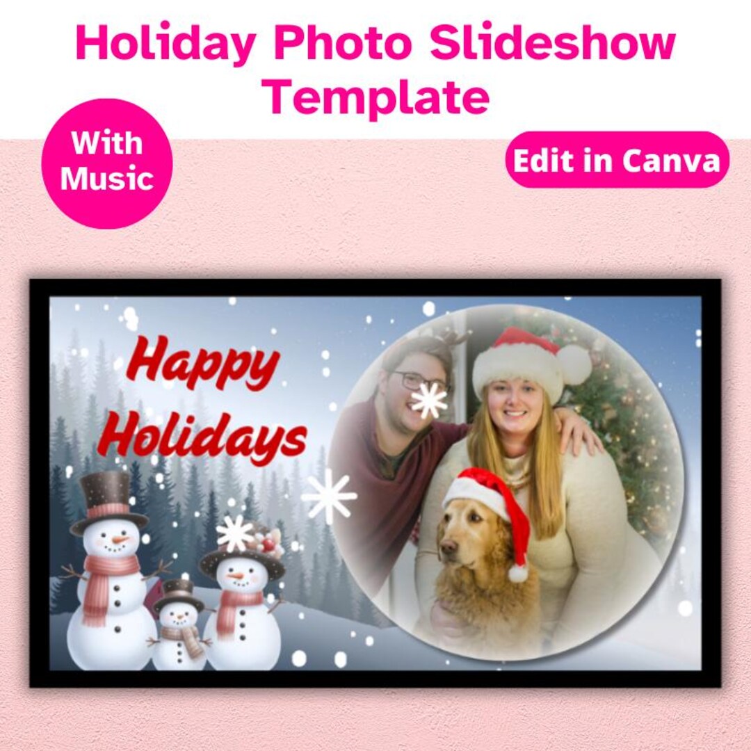 Holiday Photo Slideshow Template, Animated Christmas Card (canva) - Etsy