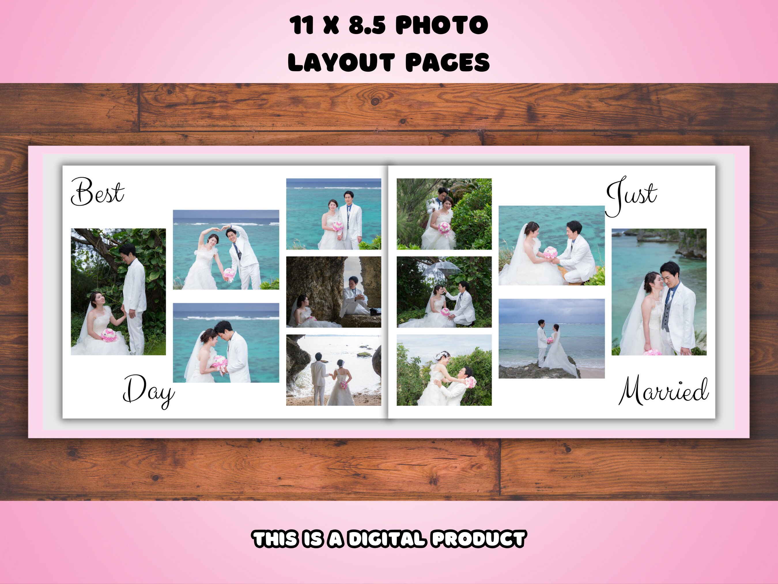 Printable Photo Book Pages, 11 X 8.5 Picture Layouts, Easy Drag and ...