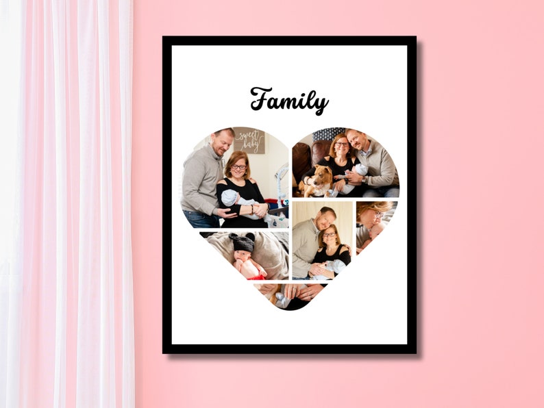 Unique Photo Collage Template Bundle, Editable Photo Display Template ...