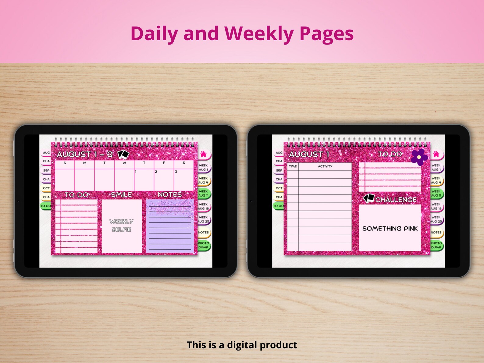 Digital Planner Template PLR, Photo Challenge Planner, Editable 3 Month ...