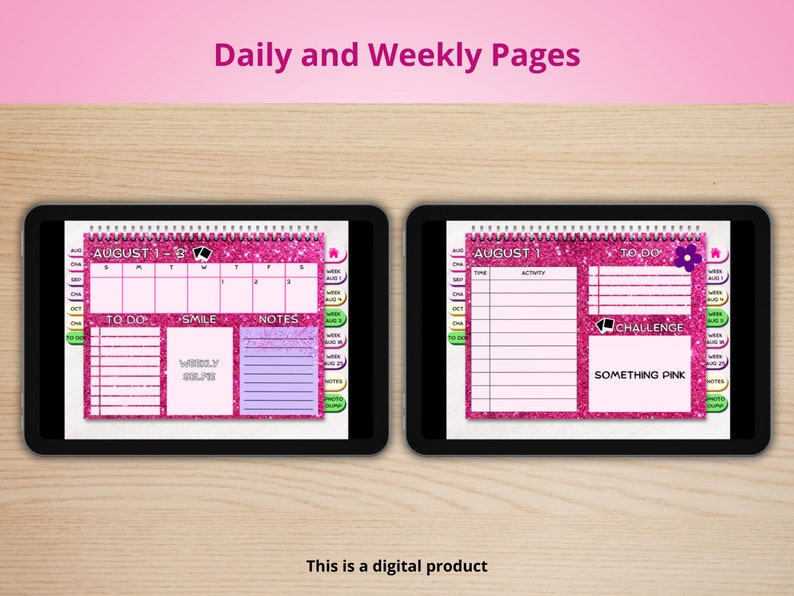 Digital Planner Template PLR, Photo Challenge Planner, Editable 3 Month ...