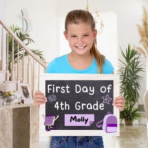 Editable First Day of School Sign, Printable Back to School Photo Sign ...