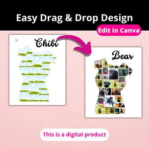 Unique Photo Collage Template Bundle, Editable Photo Display Template ...