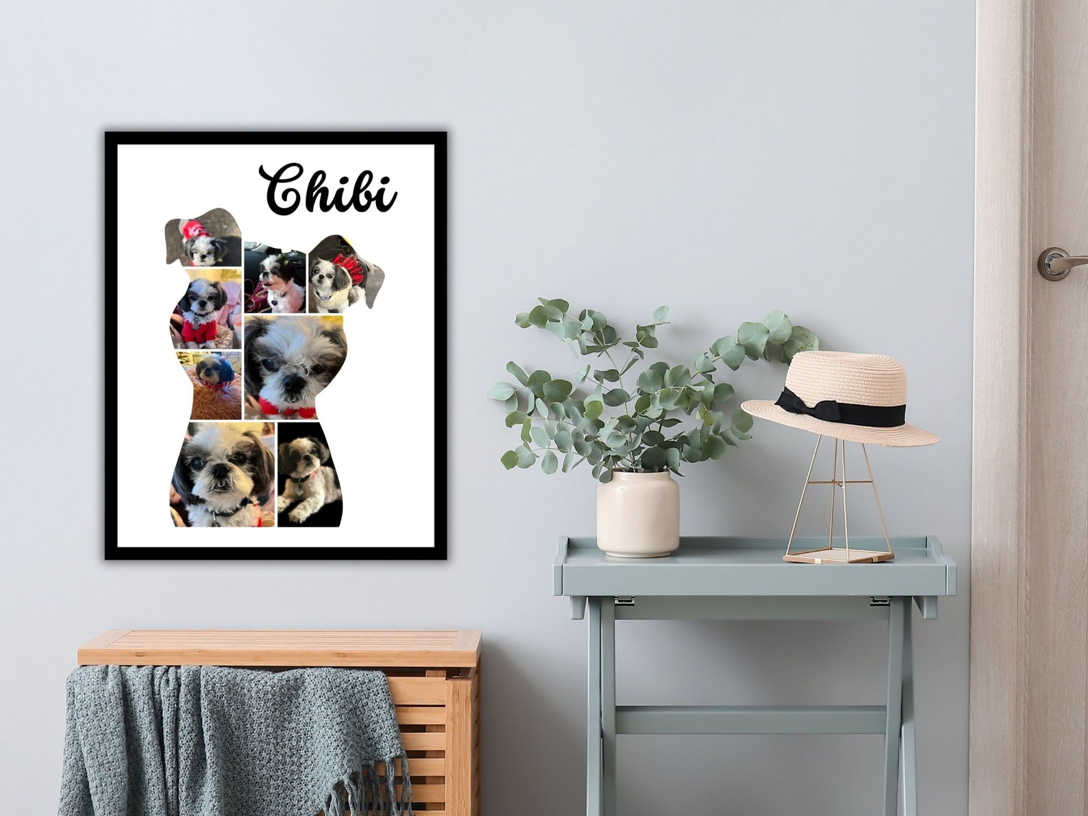 Dog Photo Collage Template, Printable Dog Poster, Editable Dog Shape ...