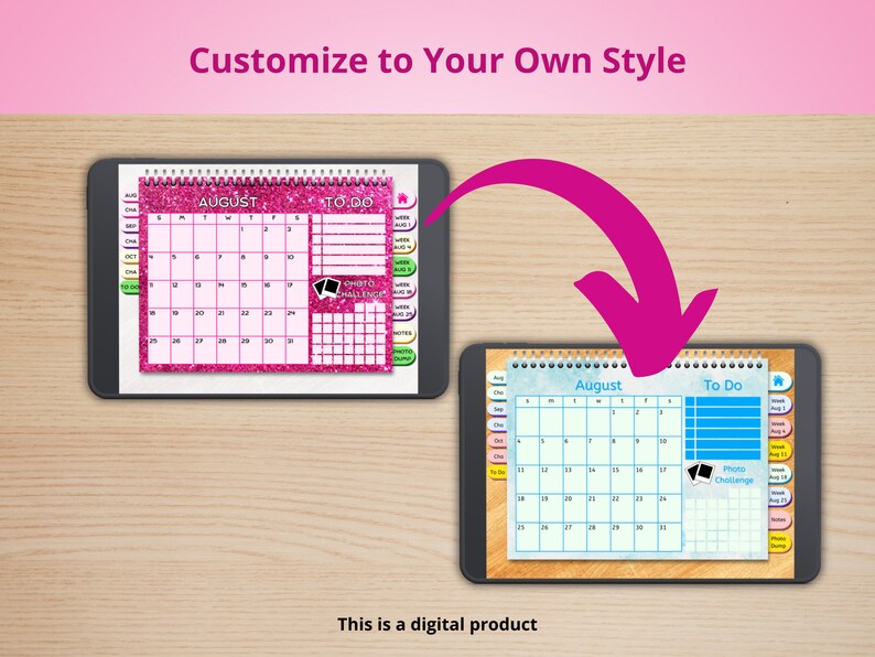 Digital Planner Template PLR, Photo Challenge Planner, Editable 3 Month ...