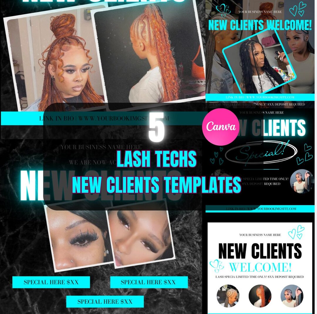 5 Diy BRAIDER STYLIST Editable New Client Booking Flyer Templates ...