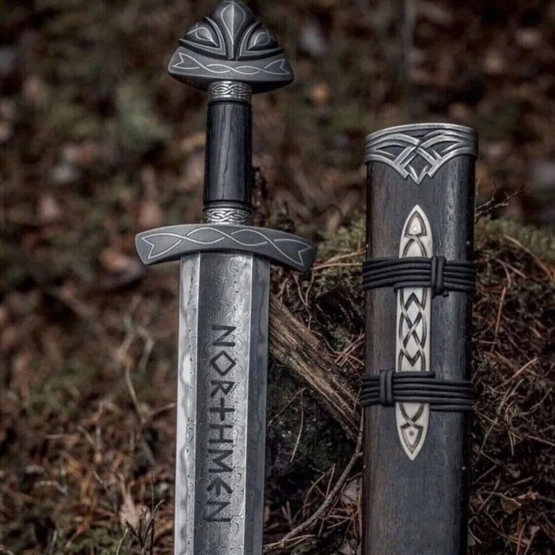 Hand Forged Damascus Steel Viking Sword Sharp Groomsmen Gift ...