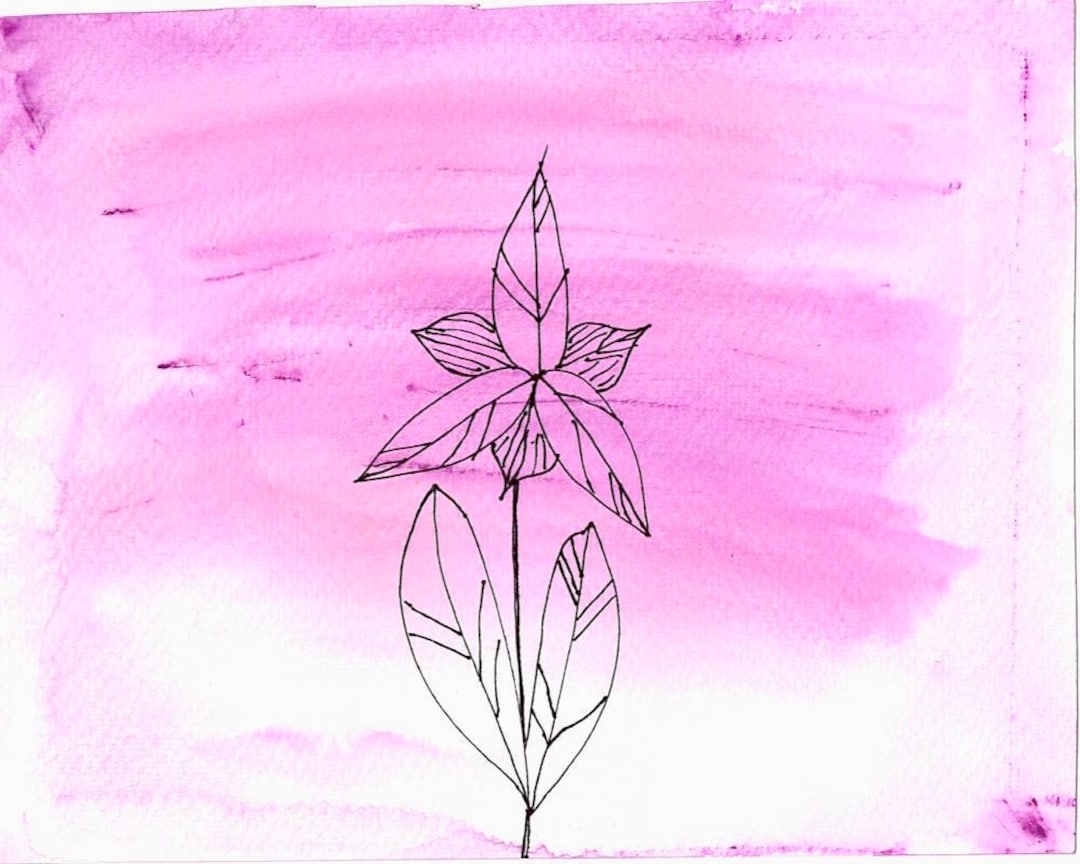 Digital Download Star Flower, Printable Wall Decor, Watercolor Art ...