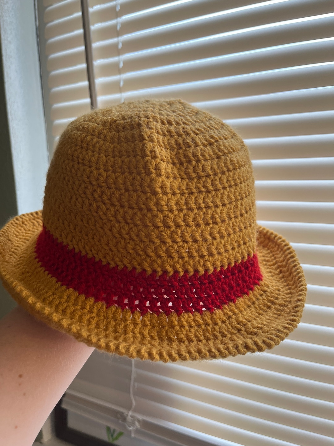 One Piece Luffy Straw Hat Pirate Crochet Bucket Hat - Etsy