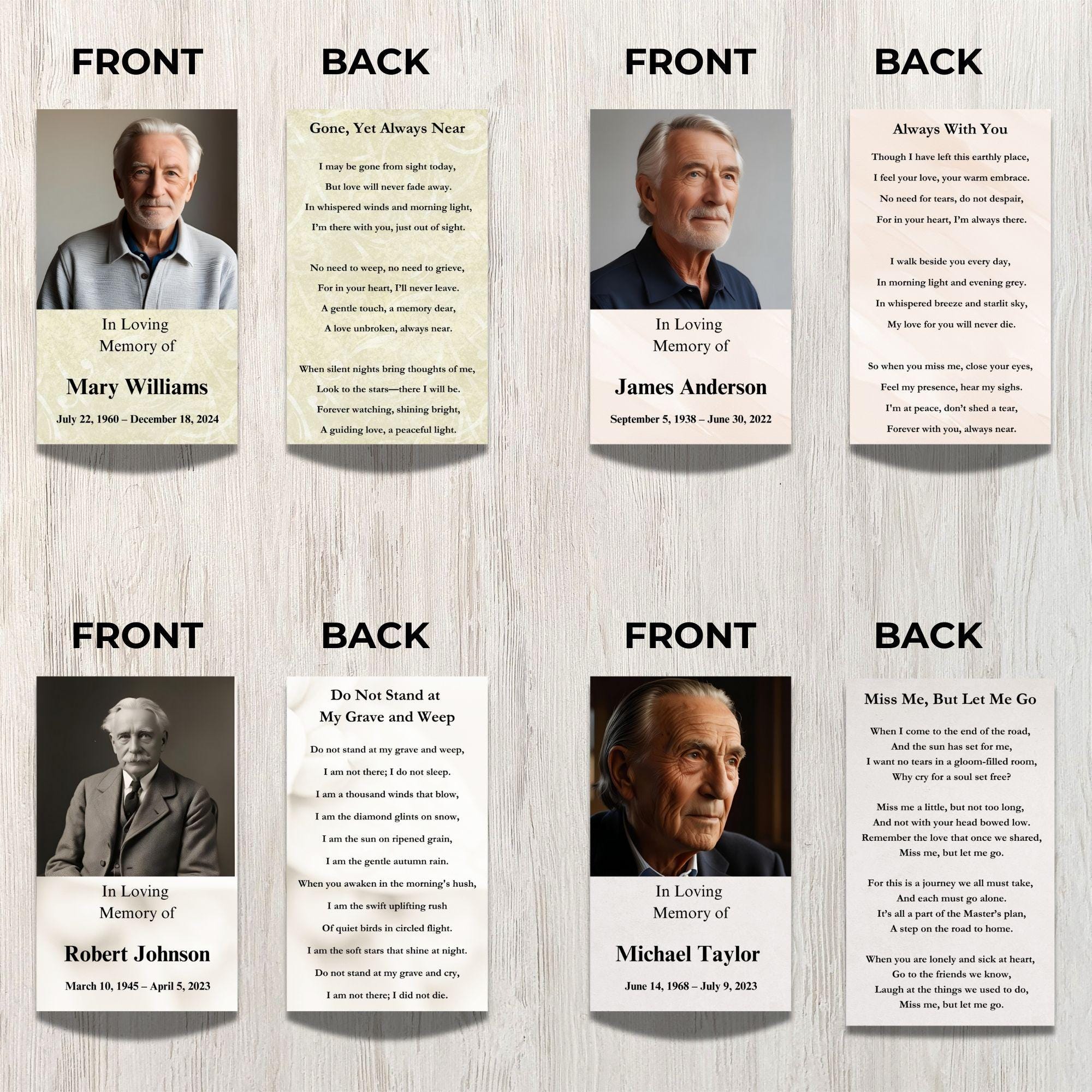 Funeral Prayer Card Template | Memorial Prayer Card | Funeral Card ...